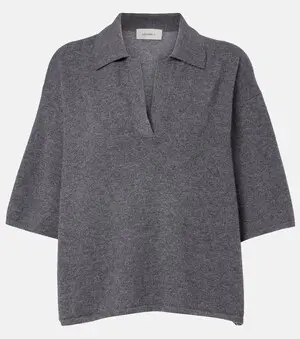 LISA YANG Neela Cashmere Polo Sweater - Grey