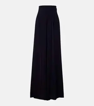 Max Mara High-rise Wide-leg Cady Pants - Blue