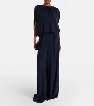 Max Mara High-rise Wide-leg Cady Pants - Blue