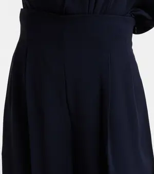 Max Mara High-rise Wide-leg Cady Pants - Blue