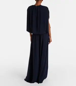 Max Mara High-rise Wide-leg Cady Pants - Blue