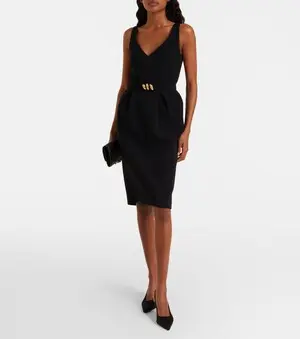 Max Mara Belted Cady Midi Dress
