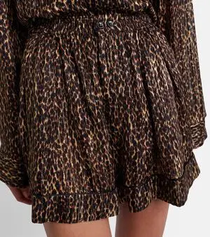 Saint Laurent Leopard-print Silk Shorts
