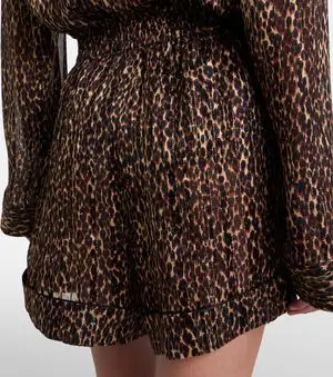 Saint Laurent Leopard-print Silk Shorts