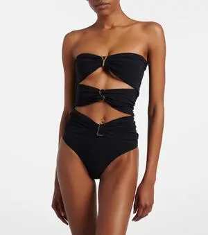 Saint Laurent Embellished Cutout Swimsuit