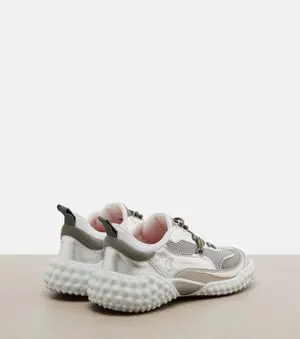 CHRISTIAN LOUBOUTIN Mara Suede And Mesh Lace-up Sneakers - Grey