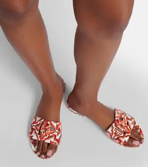 Dolce & Gabbana Maiolica Rubber Slides - Orange