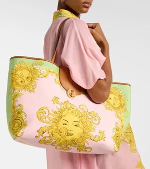Versace Printed Canvas Tote Bag