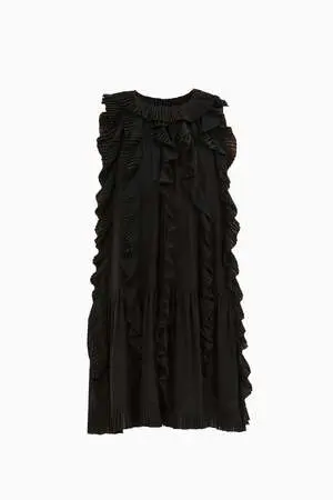Ulla Johnson Signe Cascading Ruffle Mini Dress - Noir