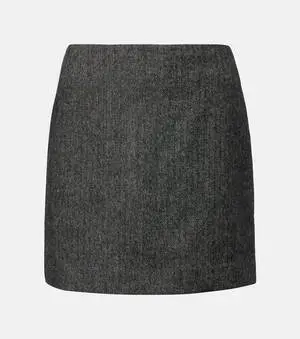 BLAZÉ MILANO Coci Herringbone Wool-blend Miniskirt