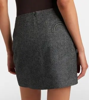 BLAZÉ MILANO Coci Herringbone Wool-blend Miniskirt