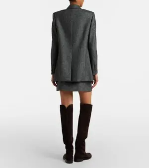 BLAZÉ MILANO Coci Herringbone Wool-blend Miniskirt