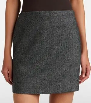 BLAZÉ MILANO Coci Herringbone Wool-blend Miniskirt