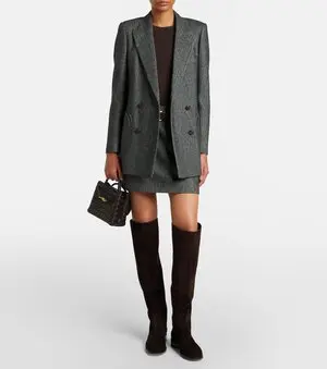 BLAZÉ MILANO Coci Herringbone Wool-blend Miniskirt