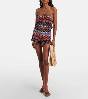 Faithfull The Brand Azul Crochet Cotton-blend Romper