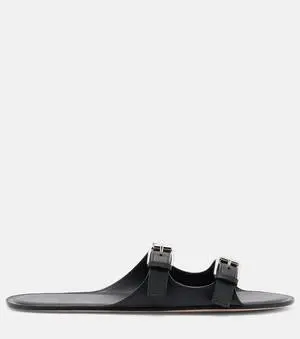CHRISTEN Double Belt Leather Sandals