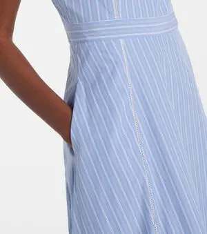 Simkhai Avaligh Striped Cotton Midi Dress - Blue