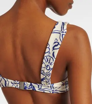Simkhai Anniston Printed Bikini Top - Blue