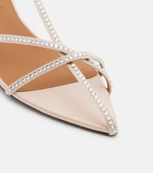 JIL SANDER Crystal-embellished Leather Cage Sandals - Pink