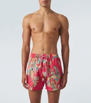 Etro Printed Swim Trunks - Red