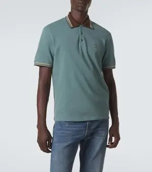 Versace Greca Cotton Pique Polo Shirt