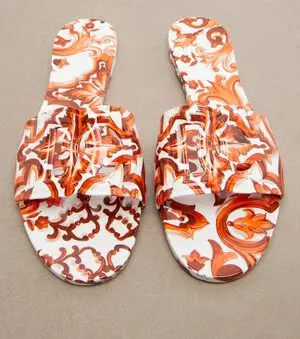 Dolce & Gabbana Majolica Dg Rubber Slides - Orange