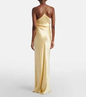 THE SEI Draped Silk Satin Gown