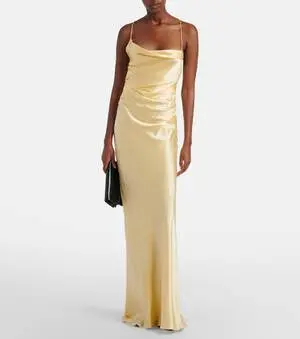 THE SEI Draped Silk Satin Gown