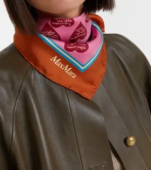 Max Mara Printed Silk Twill Scarf