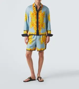 Versace Printed Silk Shorts