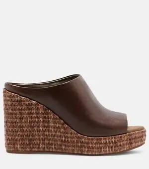 Brunello Cucinelli Leather Espadrille Wedges