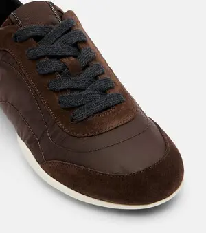 Brunello Cucinelli Monili Suede-trimmed Sneakers