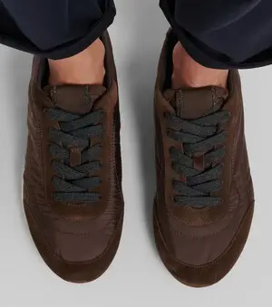 Brunello Cucinelli Monili Suede-trimmed Sneakers