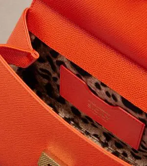 Dolce & Gabbana Sicily Small Leather Top Handle Bag - Orange