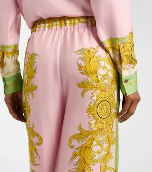 Versace Twill Wide-leg Pants - Multicoloured
