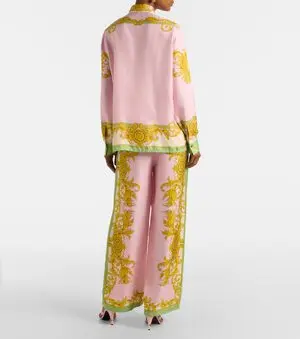 Versace Twill Wide-leg Pants - Multicoloured