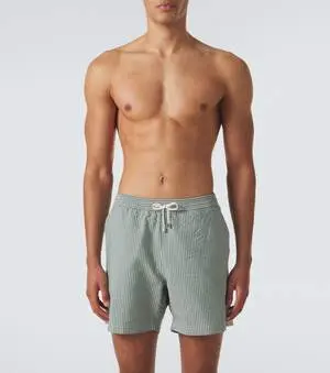 Sunspel Striped Swim Trunks - Green