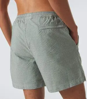 Sunspel Striped Swim Trunks - Green
