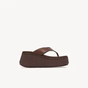 Chloé Nama Wedge Slides - Sharp Brown