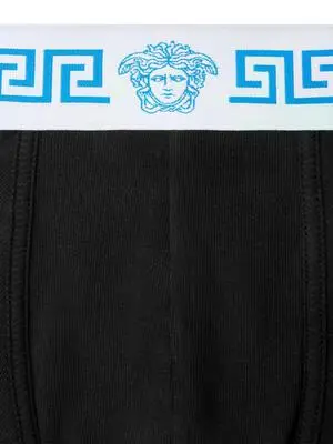 Versace Ribbed Cotton-jersey Trunks