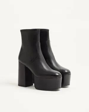 Valentino Garavani Fawcette Platform Ankle Boots In Stretch Nappa