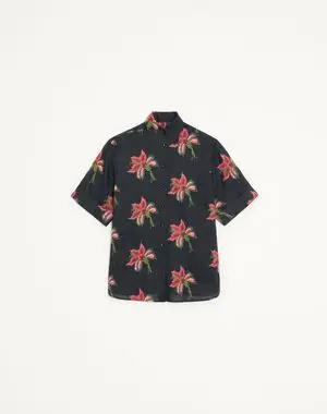 Valentino Garavani Papier Floral Linen Shirt