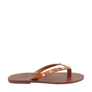 Valentino Garavani Rockstud Flip Flop Sandals - Brown