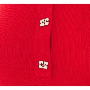 GANNI Long-sleeve Merino Polo Shirt