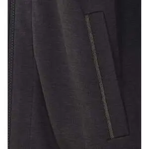 Brunello Cucinelli Cotton And Silk Interlock Hooded Top With Zipper Pull