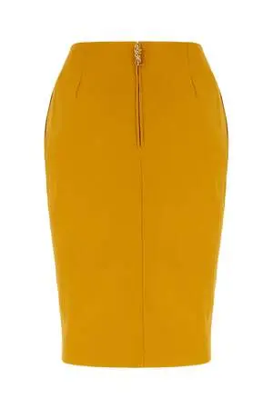 Saint Laurent Gold Tone Zip Detail Skirt