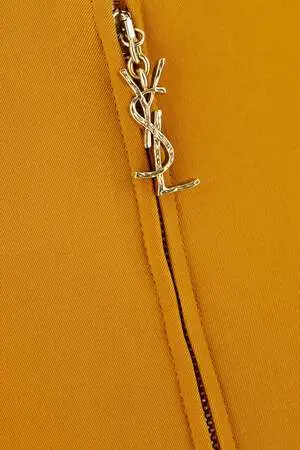 Saint Laurent Gold Tone Zip Detail Skirt
