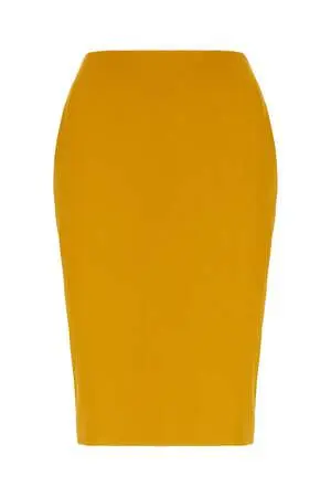 Saint Laurent Gold Tone Zip Detail Skirt - Multicolor