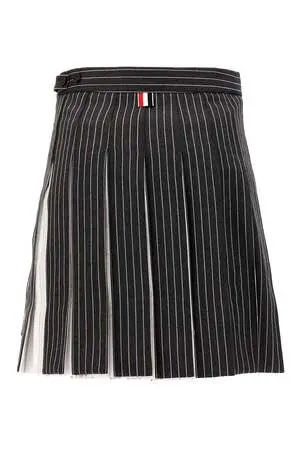 Thom Browne Striped Pleated Skirt