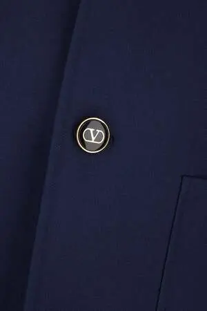 Valentino Garavani Navy Blazer With Gold Tone Detailing